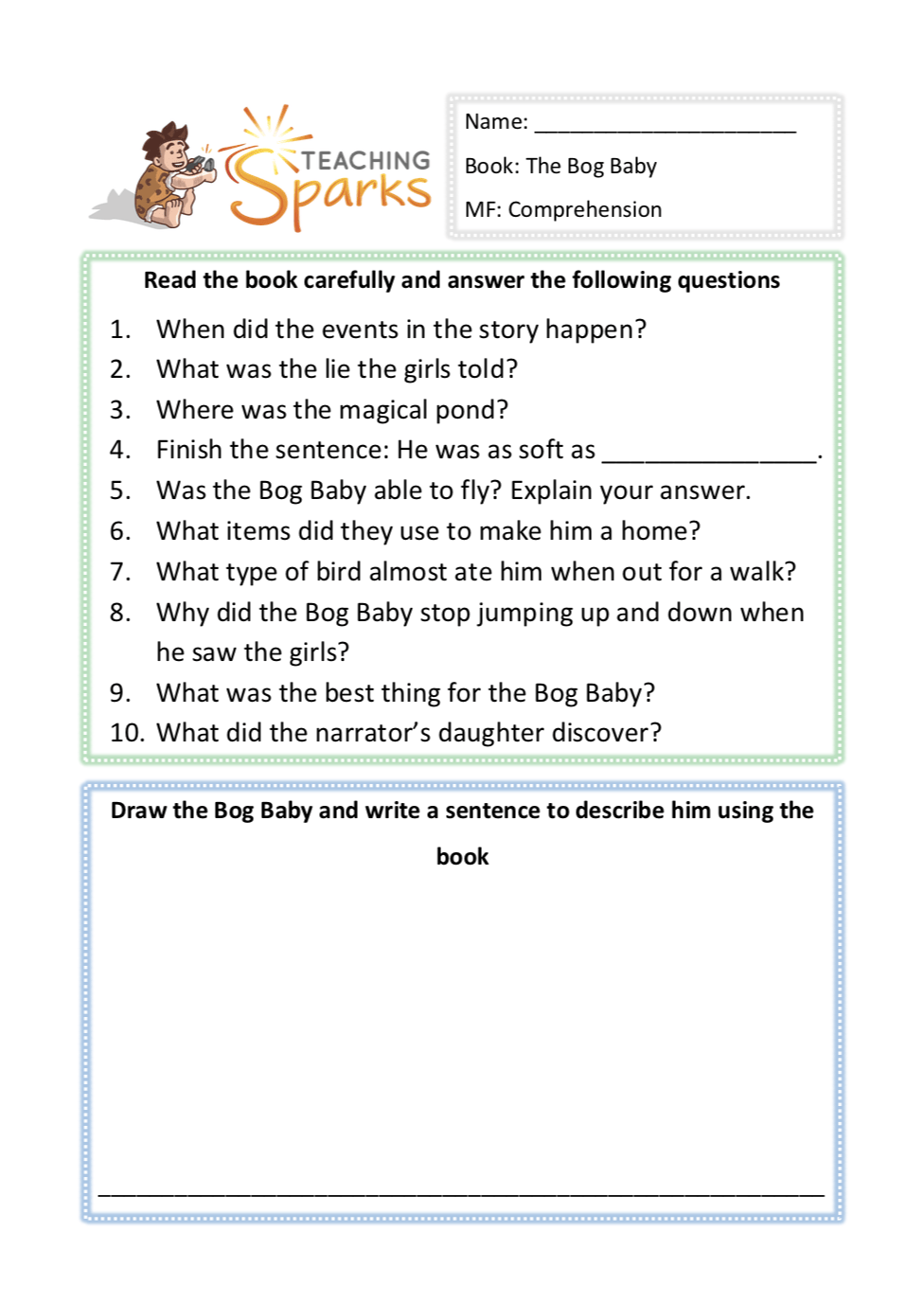 The Bog Baby KS1 Resources | Year 1 & Year 2 Literacy Activities