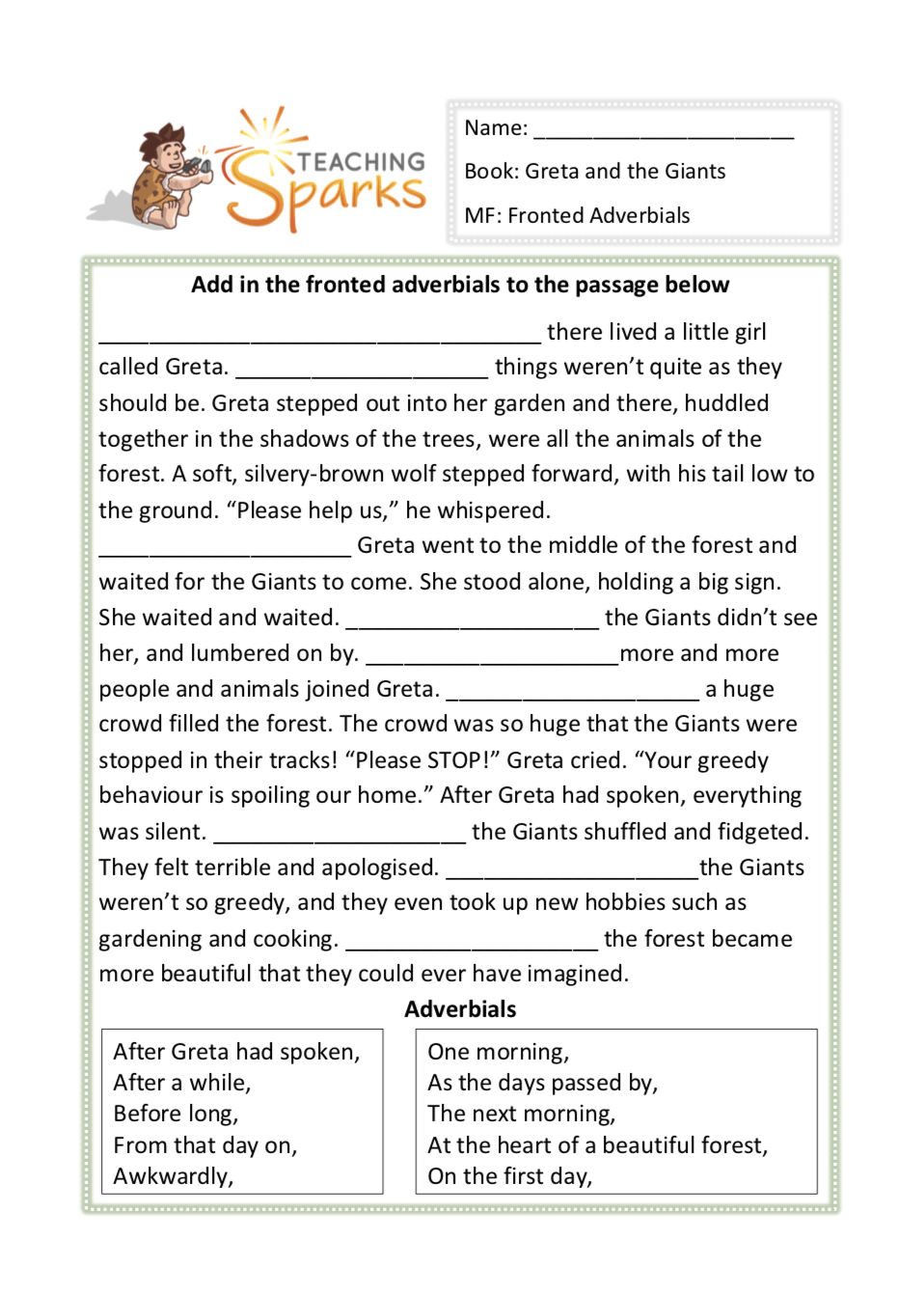 Greta and the Giants - KS1/LKS2 KS1 | KS2 | Reading and Literacy Resources